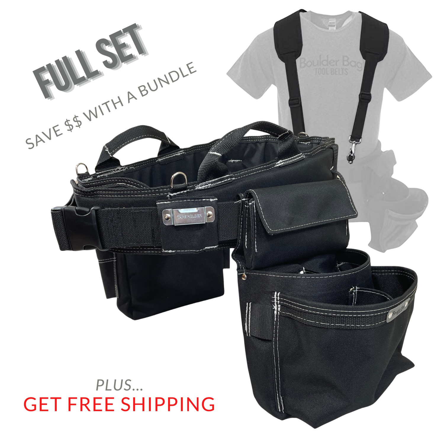 FULL SET - Boulder Bag Ultimate Electrician MAX Comfort Combo Tool Bel ...