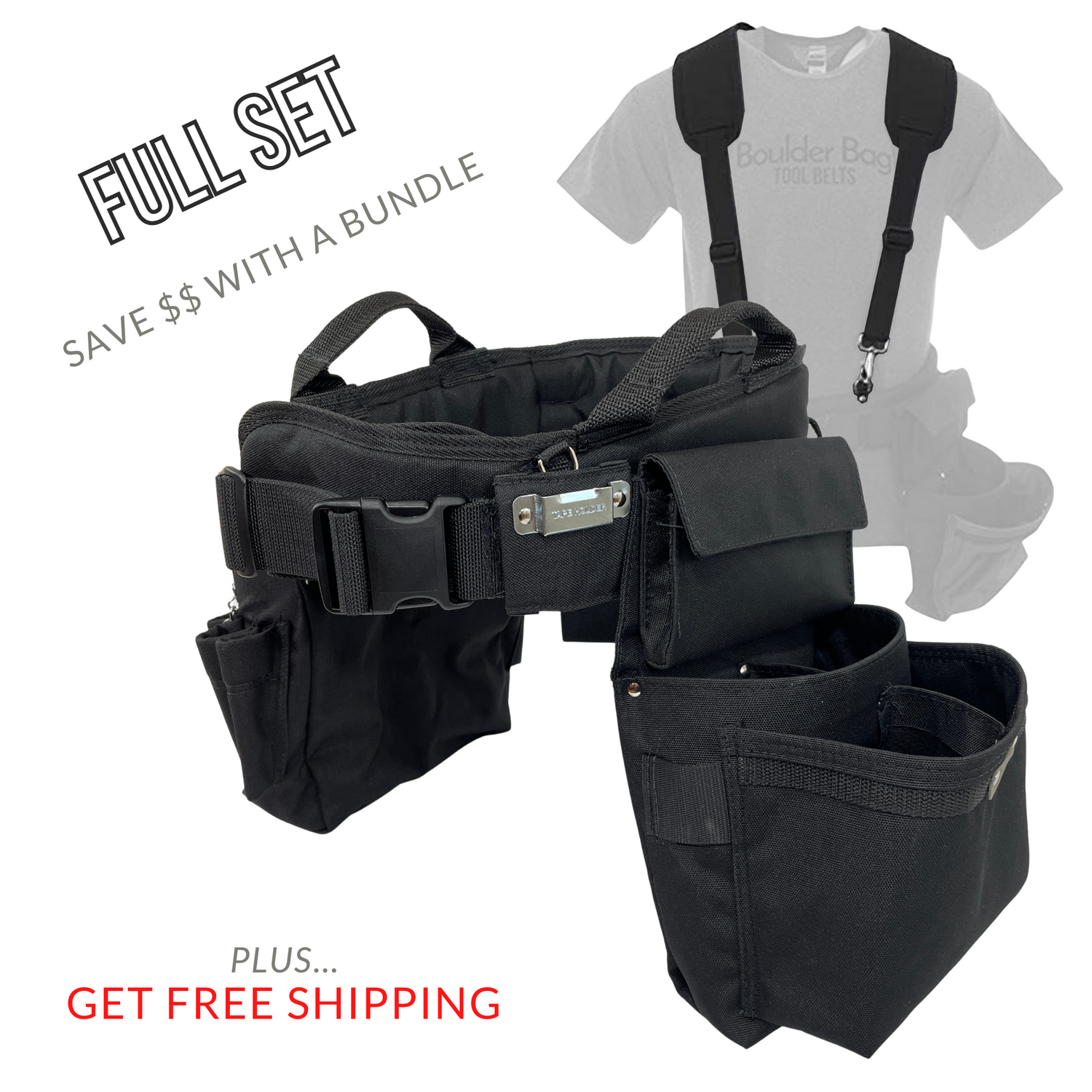 FULL SET - Boulder Bag Ultimate Electrician MAX Comfort Combo Tool Bel ...