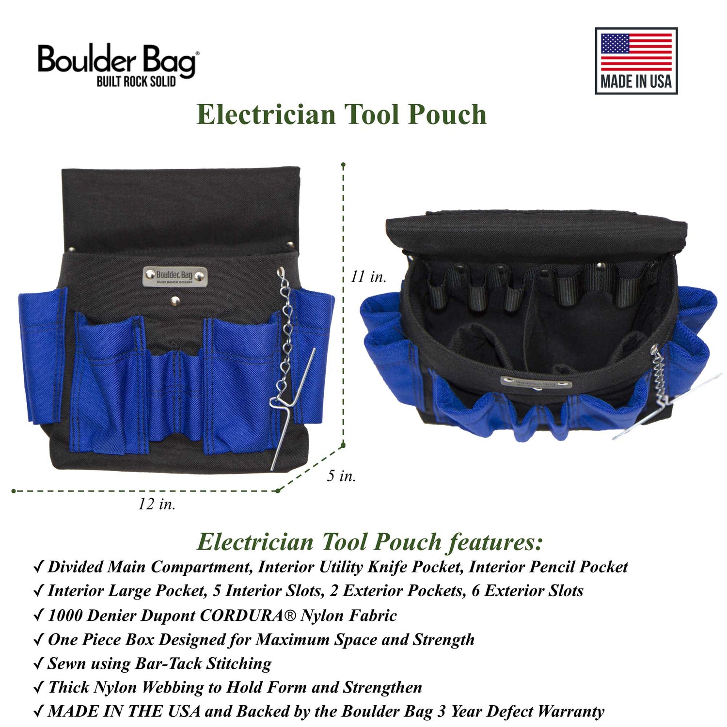 Electrician Tool Pouch - PRO120 | Boulder Tool Belts