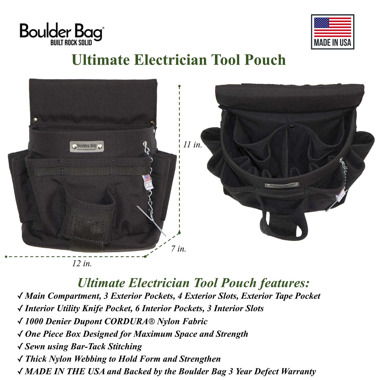 Ultimate Electrician Tool Pouch - ULT120 | Boulder Tool Belts