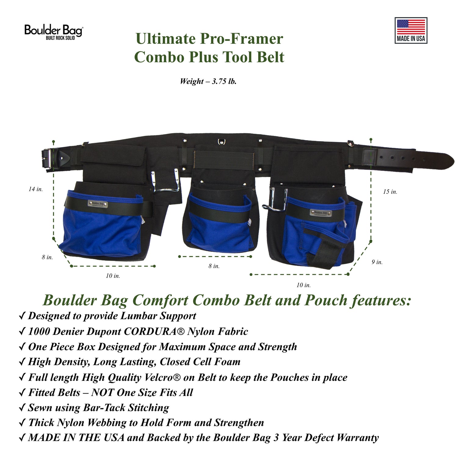 Boulder Bag Ultimate Pro-Framer Comfort Combo Triple Tool Belt ...
