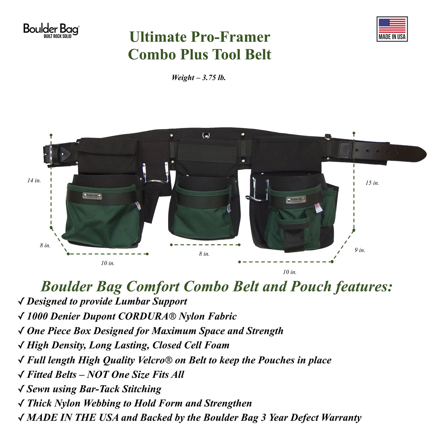 Boulder Bag Ultimate Pro-Framer Comfort Combo Triple Tool Belt ...